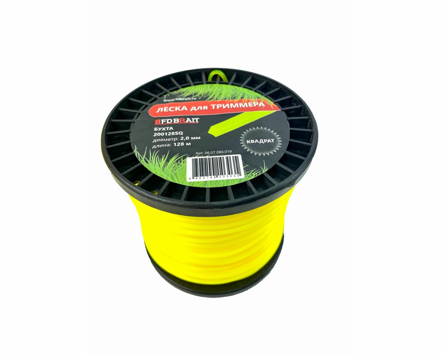 Леска триммерная (бухта) 2,0 мм квадрат 128м