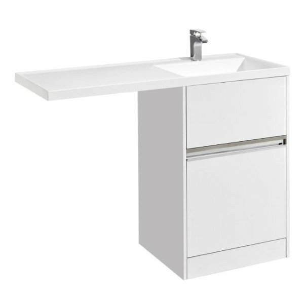 Комплект Тумба АкваТон Лондри 60 под с/маш. + рак лондри 120x50 бел левая