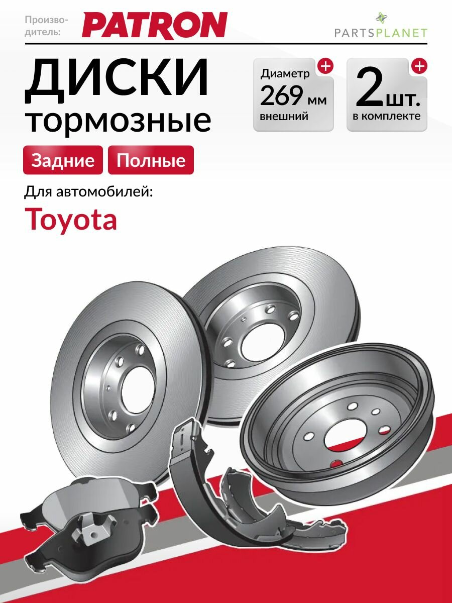 Тормозные диски, для Тойота Селика Т230, Тойота Калдина Т240, (Задние), Комплект 2шт.