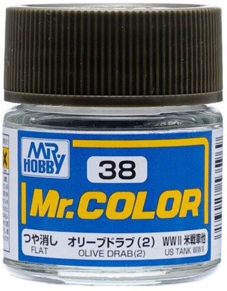 C 38 краска художественная т. м. MR.HOBBY 10мл OLIVE DRAB (2)