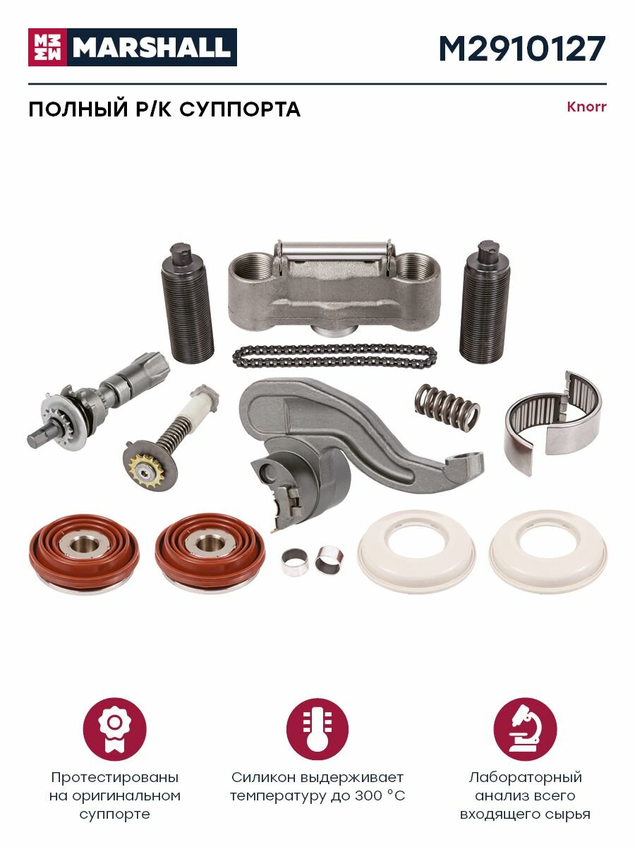 Ремкомплект суппорта (полный комплект) 16 деталей KNORR SB6 SB7