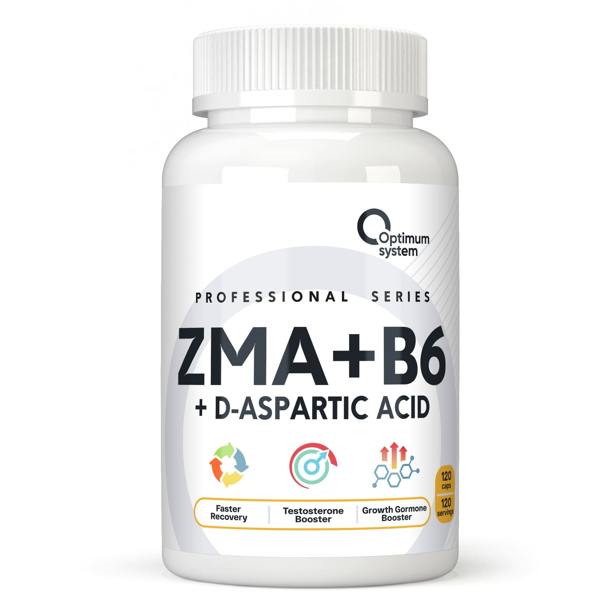 Optimum System ZMA + B6, ЗМА+ Б6 600/50, для мужчин 120 капсул