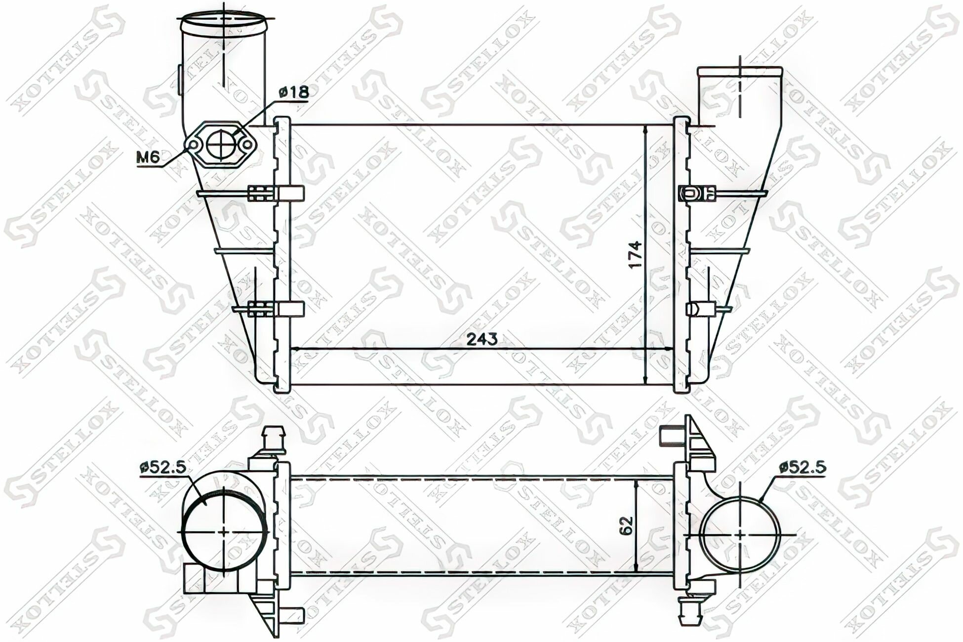 Интеркулер для Ауди A4 B5, A6 C5, Фольксваген Пассат B5 10-40081-SX STELLOX