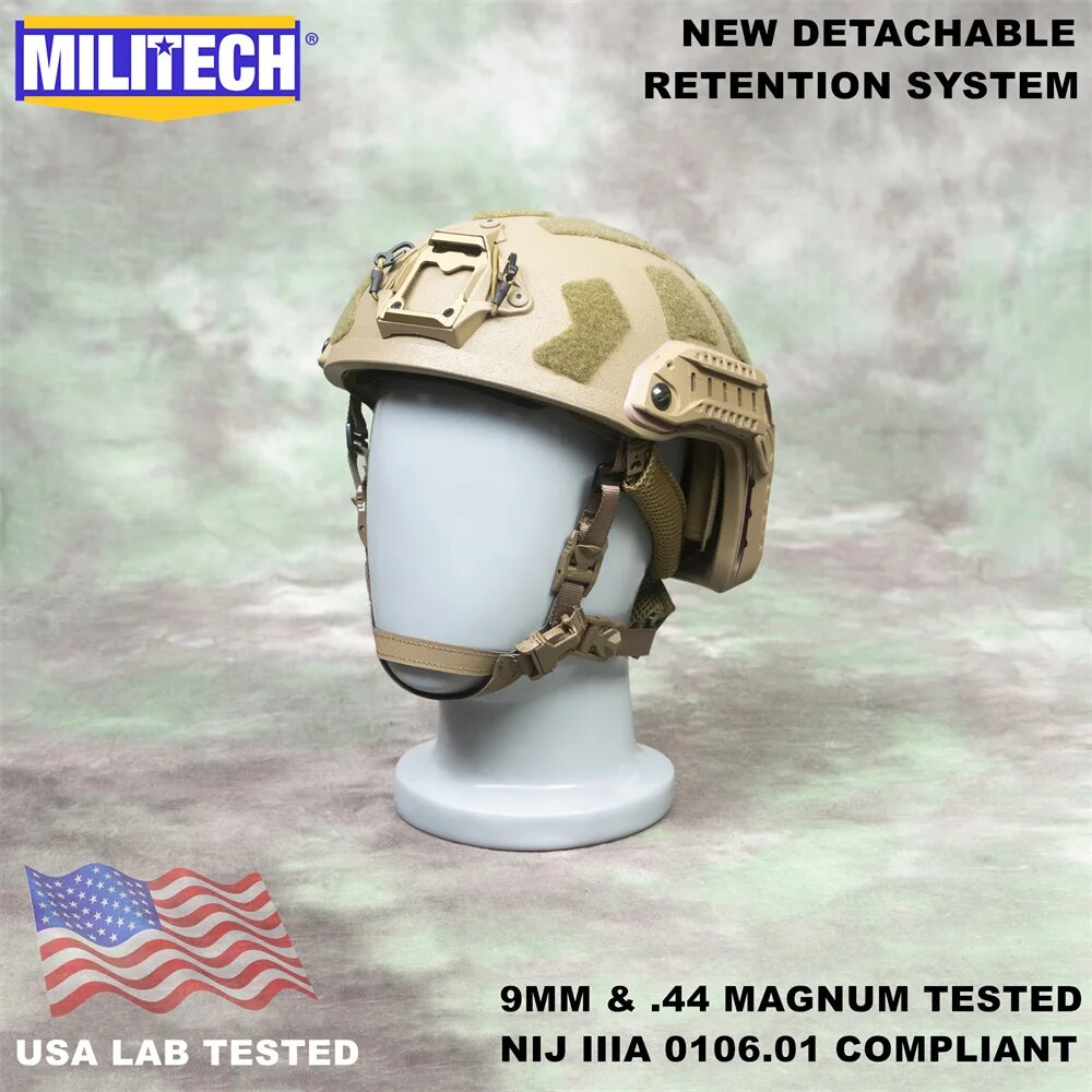 MILITECH FAST SF Super High Cut баллистический шлем NIJ Level IIIA 3A Coyote Brown, М