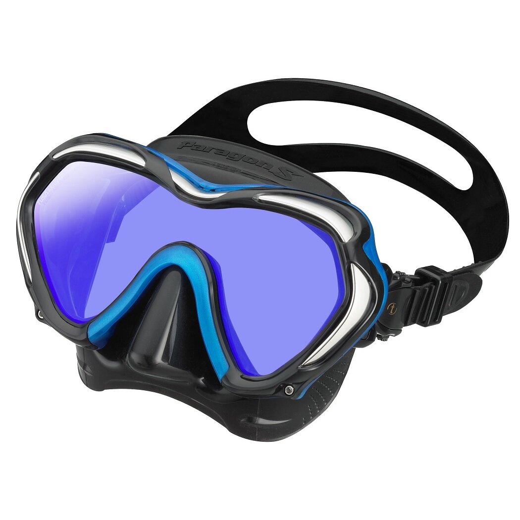 Маска для дайвинга TUSA M1007 Paragon S с антибликовым и UV покрытием, черно-синяя
