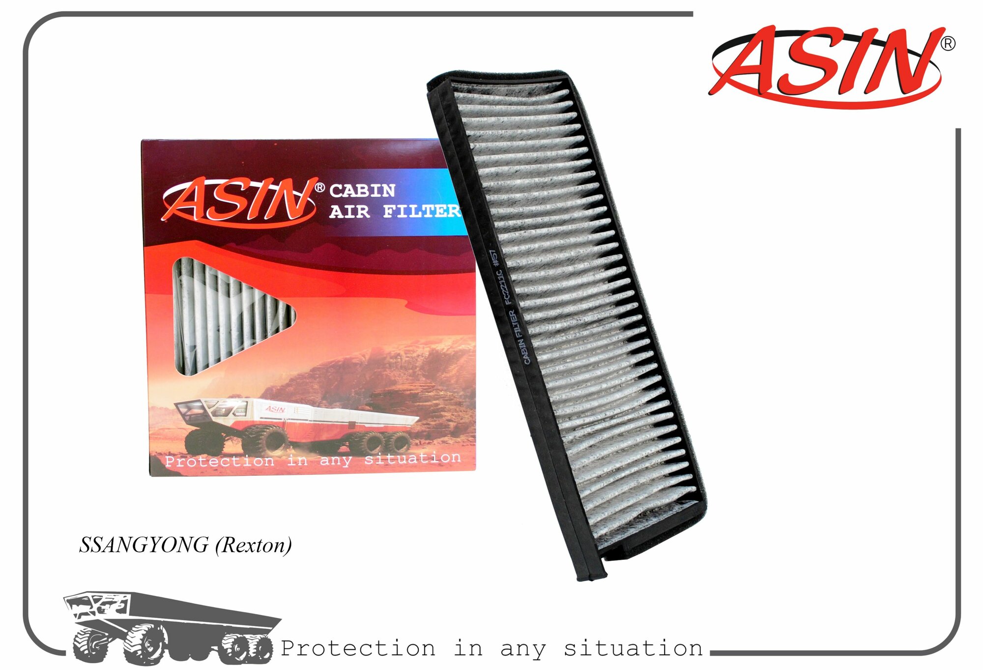 Фильтр салонный угольный для Ссангйонг Рекстон ASIN. FC2211C ASIN
