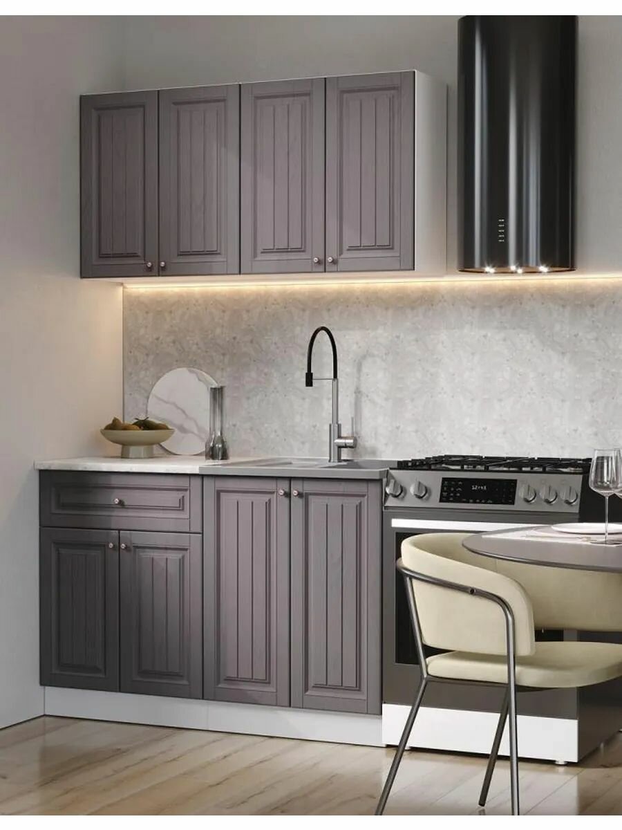 Кухонный гарнитур Хозяюшка 1.2 м, мебель для дома и кухни, Белый / Трюфель