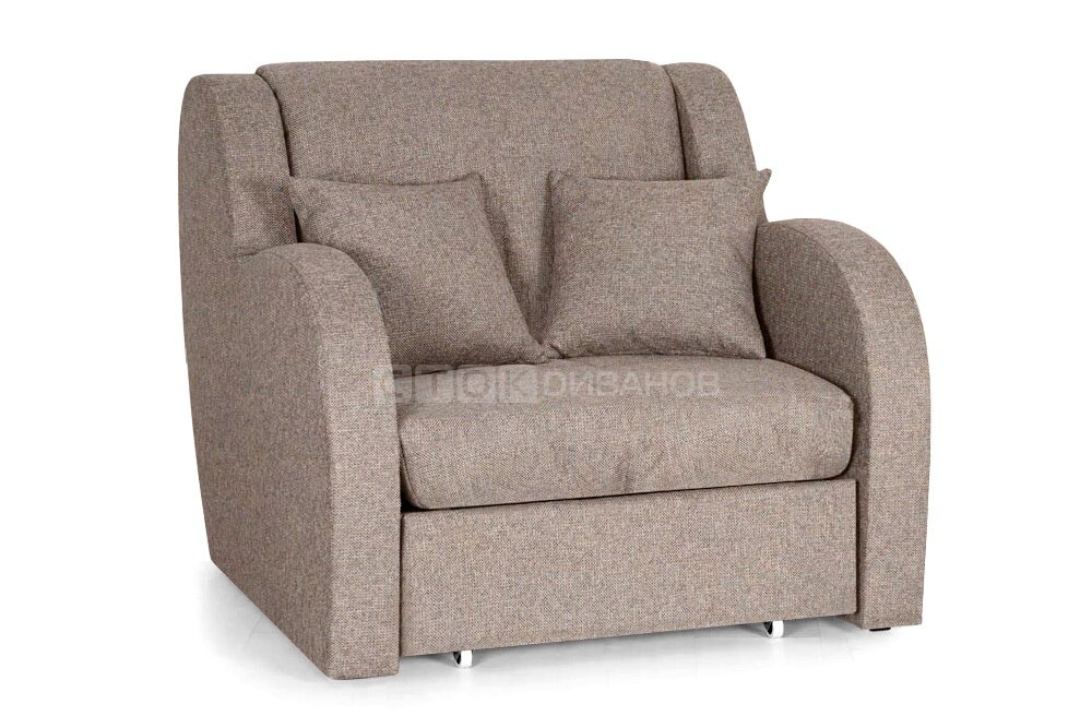 Кресло-кровать Сток Диванов Барон Mocca бежевый/коричневый 100 см, механизм аккордеон на металлокаркасе
