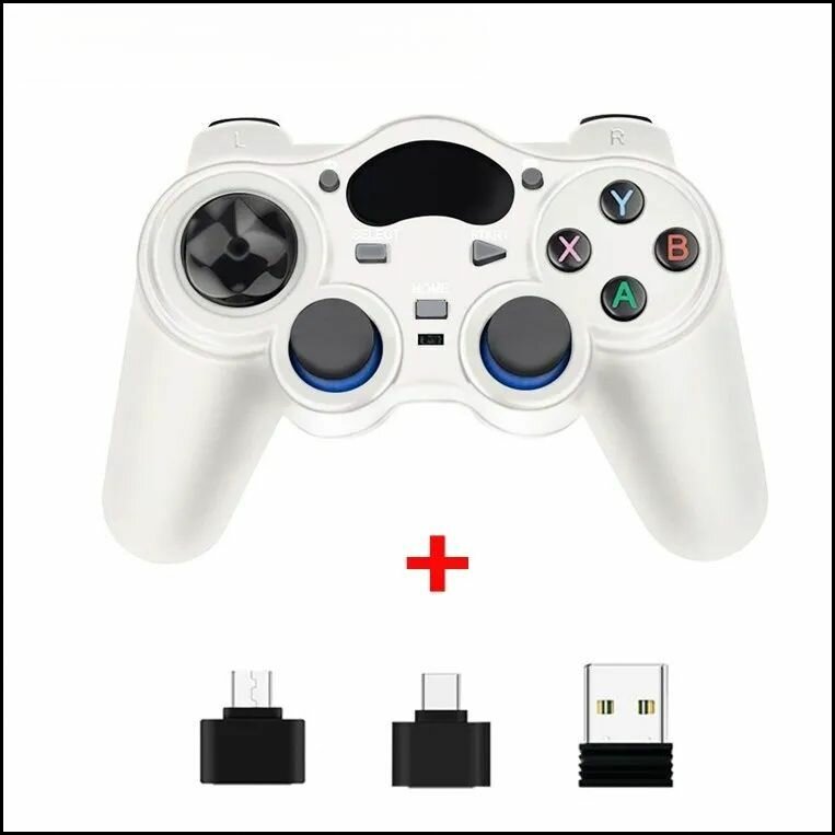 Беспроводной контроллер с USB OTG переходником, 2,4 ГГц, геймпад, беспроводной джойстик для PS3/смартфона, планшетных ПК, Smart TV приставок