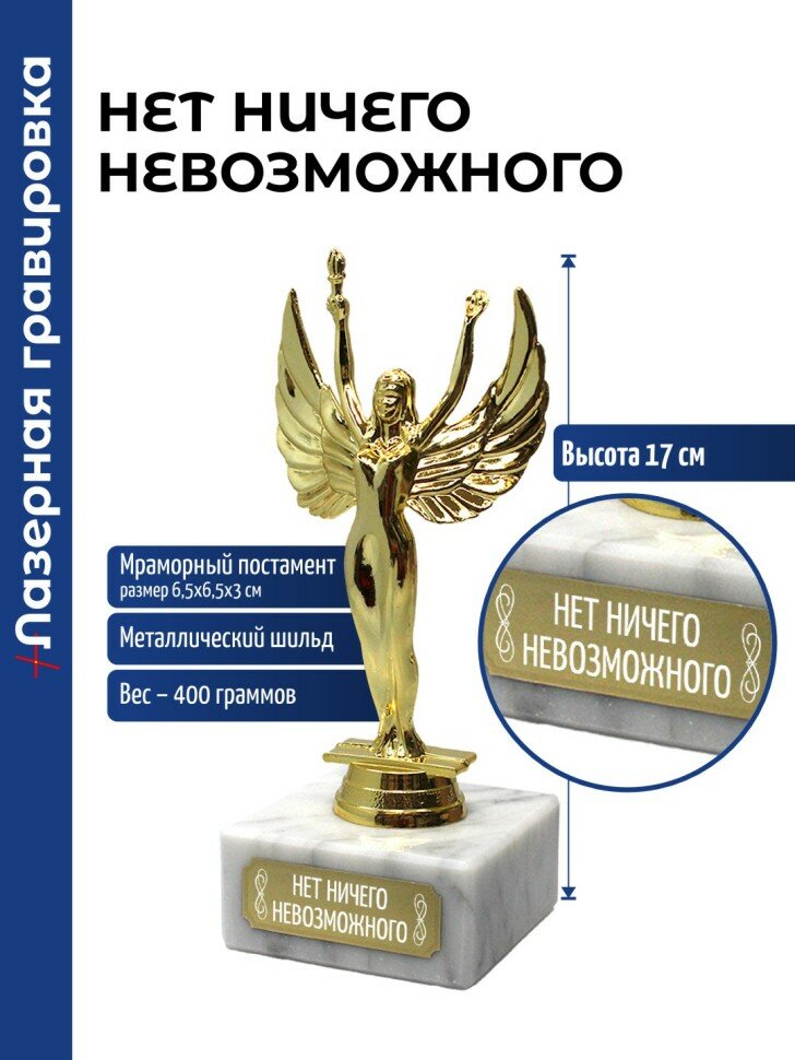 Статуэтка награда Жен. "Нет ничего невозможного" (17 см)
