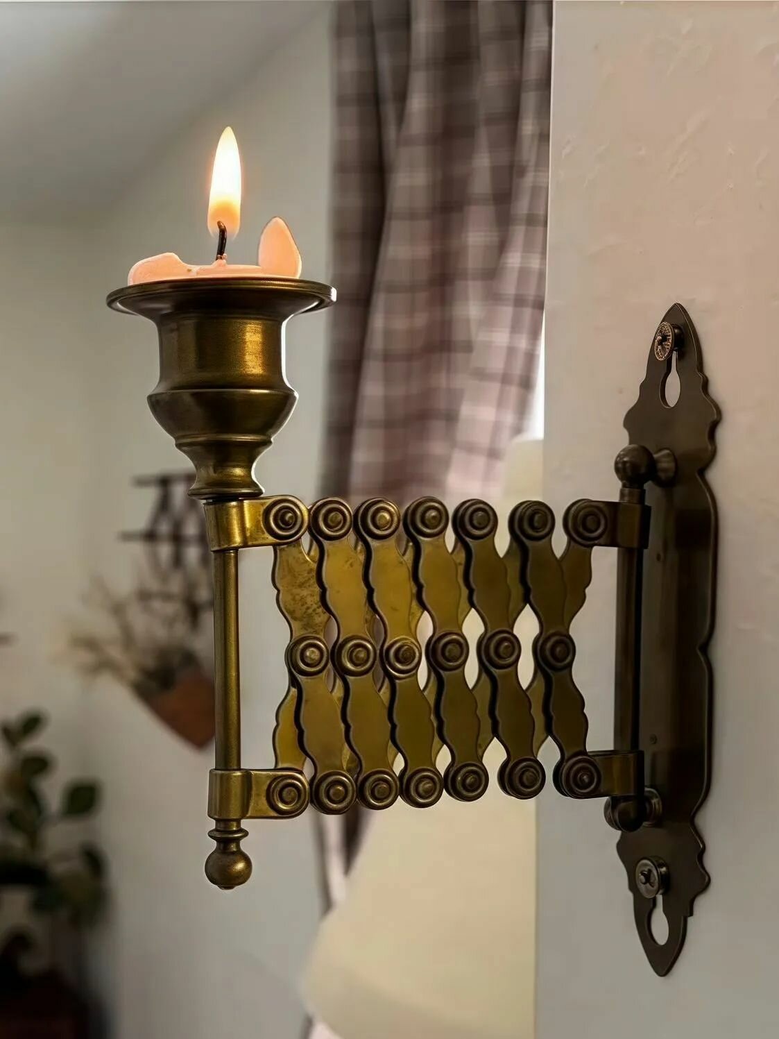 Выдвижной конический подсвечник, металлическая конструкция, настенный монтаж