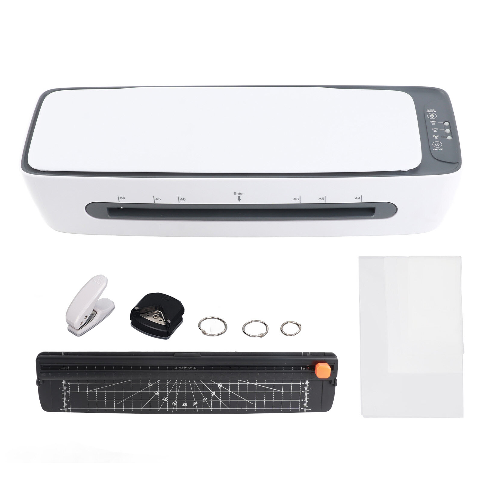 Ламинатор для фотографий формата А4 (горячий/холодный ламинирование), 12-листовой ламинатор с перфоратором, резаком для бумаги и закруглителем углов, вилка стандарта США, напряжение 110–120 В.