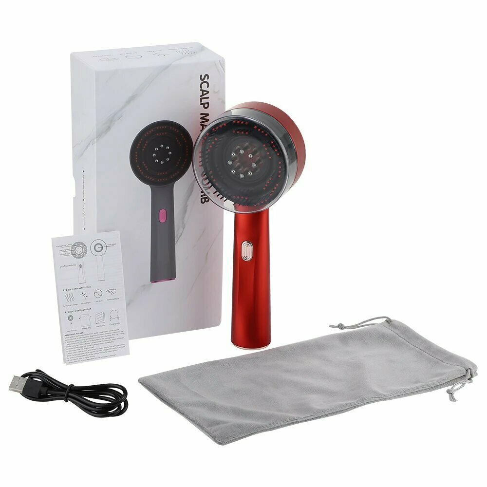 DearBeauty 3-режимная электрическая расческа для роста волос, Red