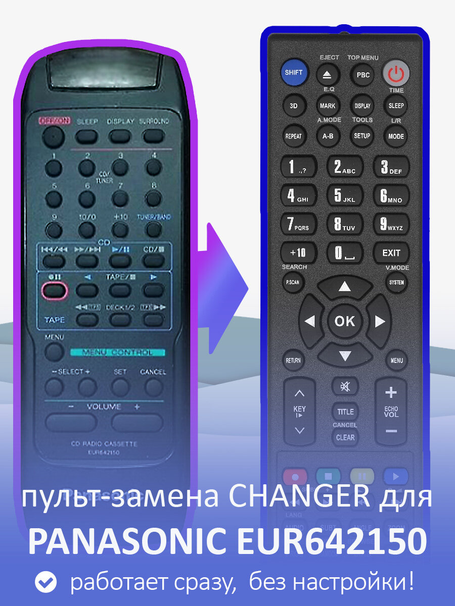 Пульт-замена для PANASONIC EUR642150