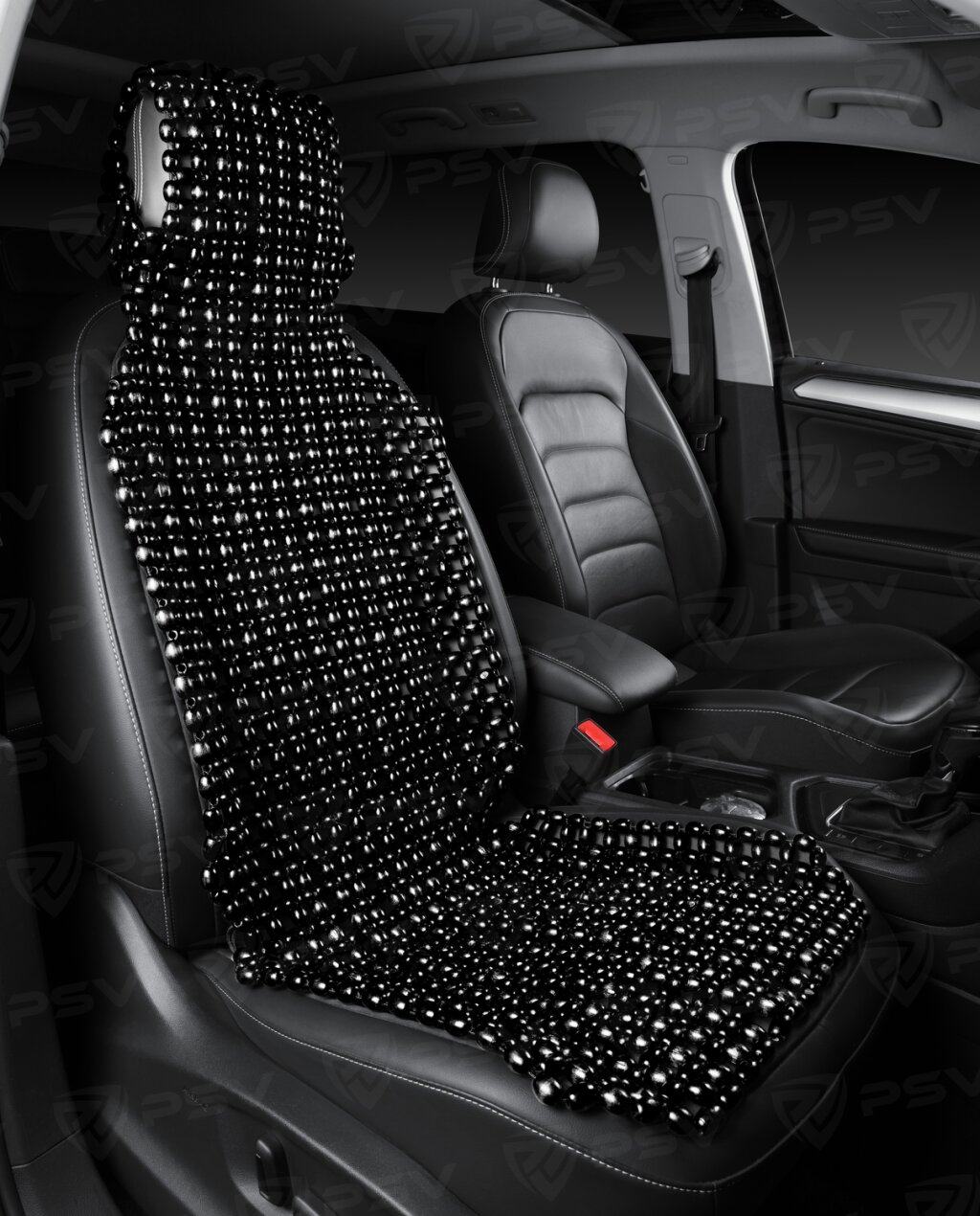 Накидка массажная "PSV" P2003 BIG большая, деревянные косточки, черный