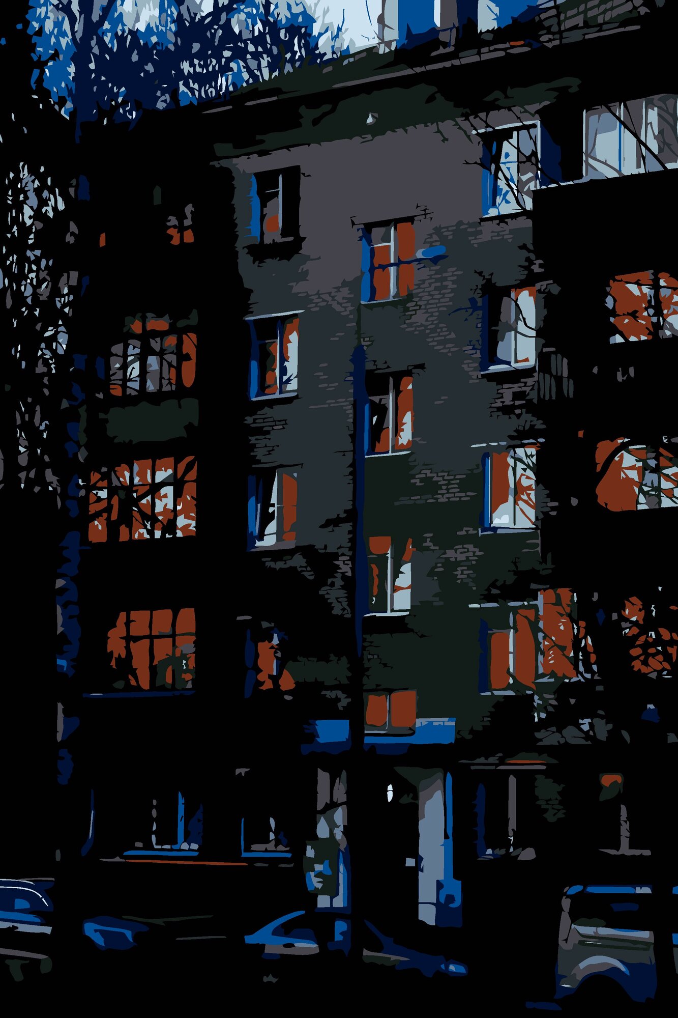 Детская картина по номерам E3352 "Панельные дома" 20x30