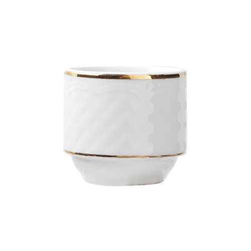 Подставка для яйца "Афродита", фарфор, диаметр 45, высота 45мм, белый, золотой