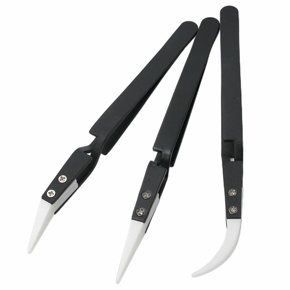 3шт Непроводящий Керамический Пинцет Антистатический Обратный Пинцет Термостойкий