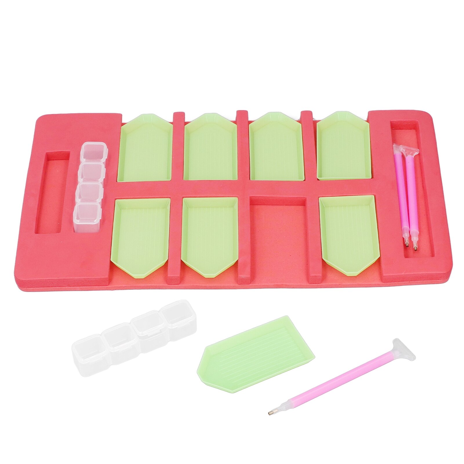 Поднос со стразами, красная пластиковая губка, материал для самостоятельного изготовления, поднос для хранения ювелирных изделий, лоток для художественного проекта, вспомогательный инструмент