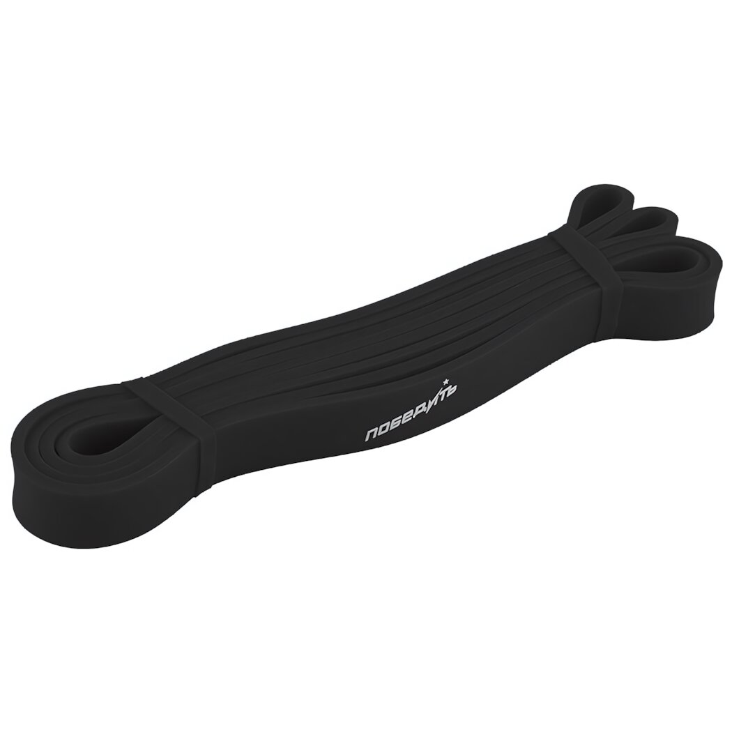 Лента эластичная для фитнеса "ELB-2-L", резиновая, нагрузка до 30 кг, 208х2,2 см, черный