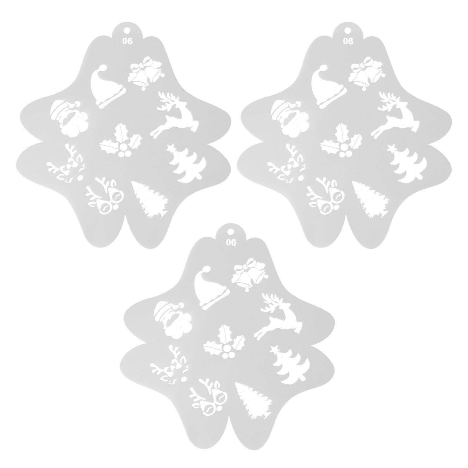 3 шт. трафаретов для рисования на лице, шаблоны для рисования на теле, трафареты для обводки лица для детей, рождественская роспись по телу