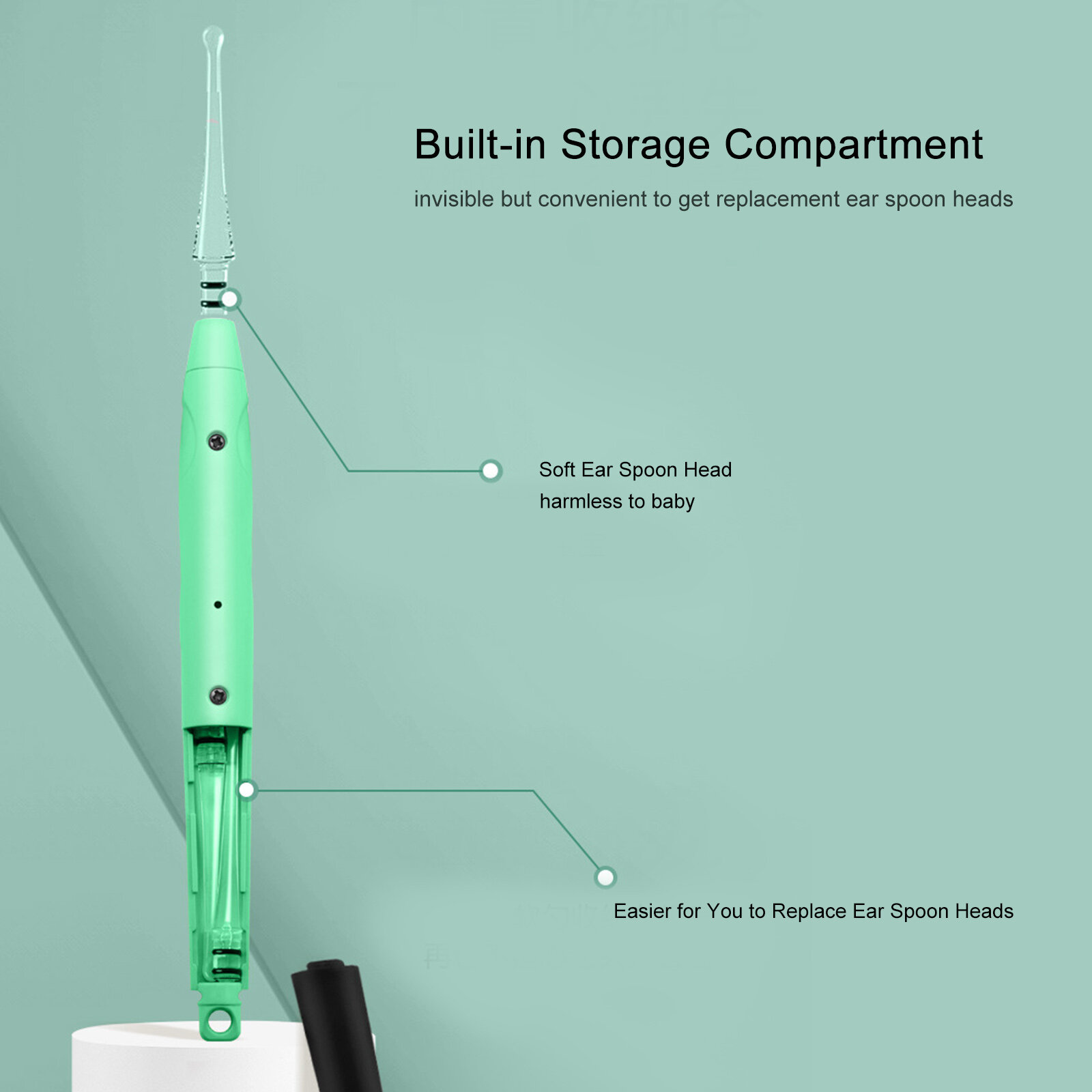 Инструменты для удаления ушной серы с лёгким набором для чистки ушей для детей и взрослых, ложка для ухода за ушами с футляром