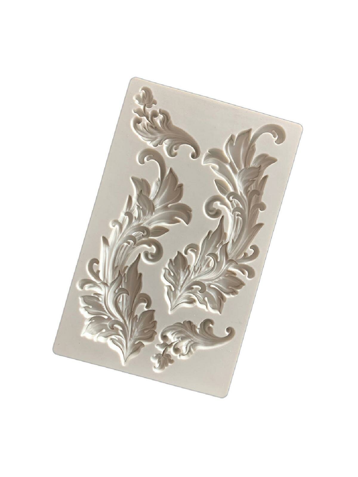 Силиконовая форма для помадки "Винтажный рельеф" с росписью, украшение на торт, декоративный бордюр