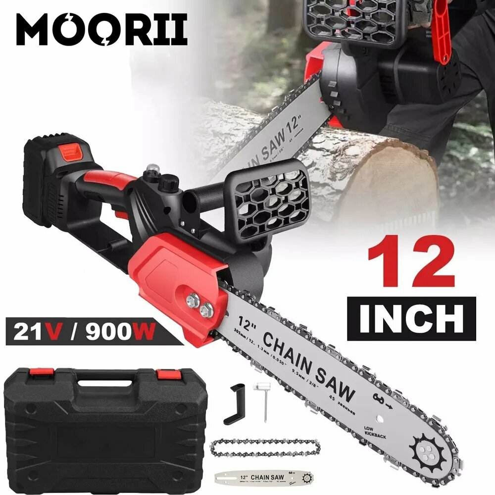 12-дюймовая бесщеточная электрическая бензопила Инструменты для обрезки аккумуляторной цепной пилы