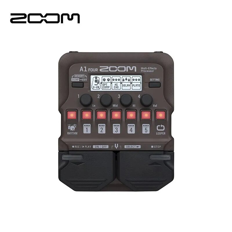 Zoom A1 FOUR Педаль процессора мультиэффектов для акустических инструментов, акустическое моделирование, лупер, ритм-секция, для гитары, саксофона, трубы, скрипки