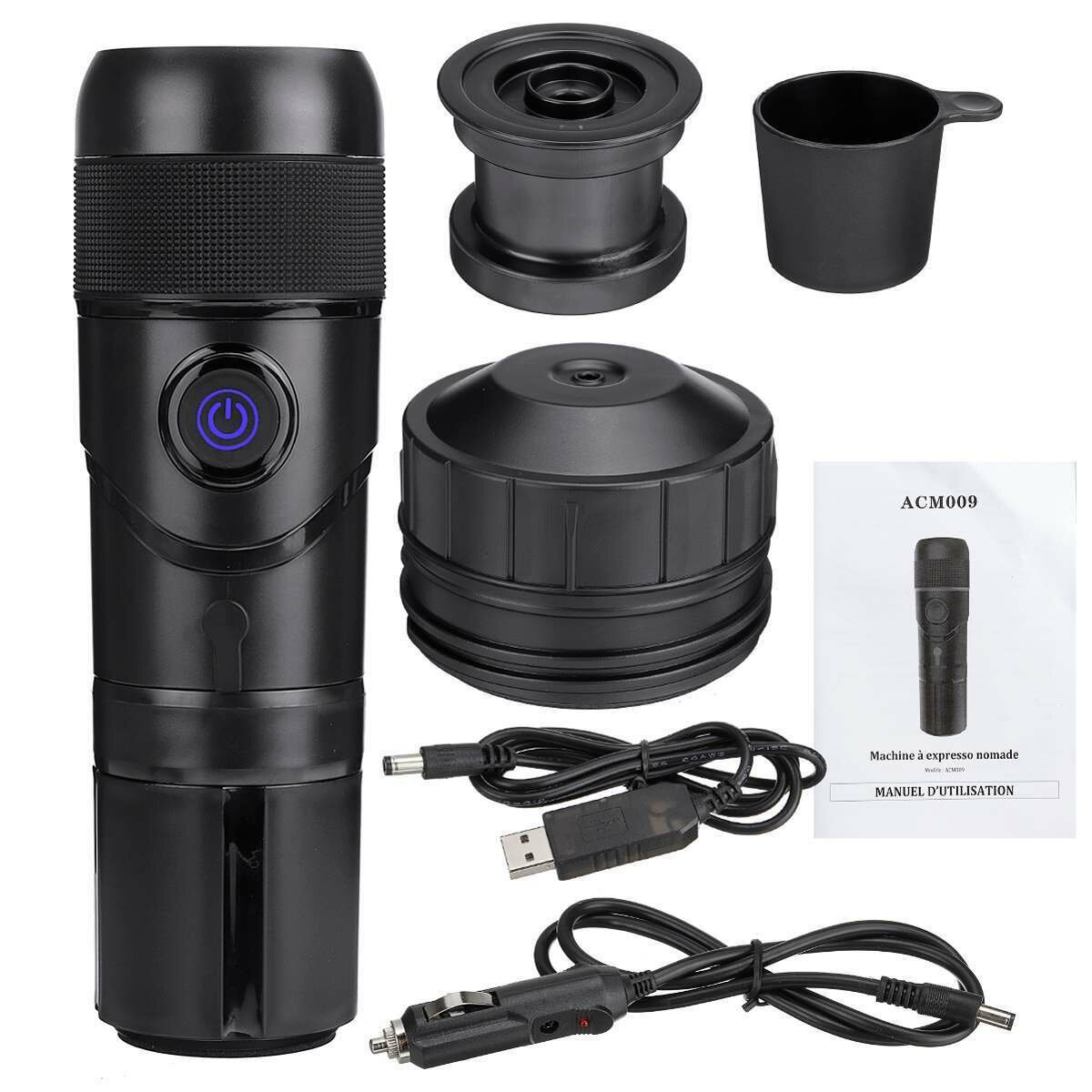 3 в 1 Ручная портативная эспрессо кофемашина LMAX L-m004, 80 Вт, Зарядка USB, черный-FFDC