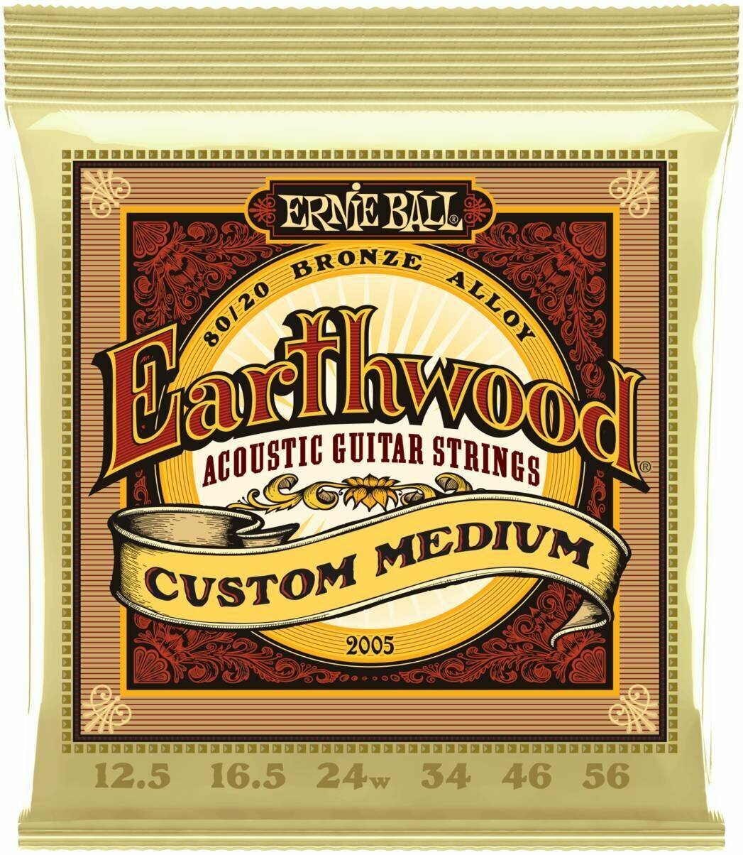 ERNIE BALL 2005 Earthwood 80/20 Bronze Custom Medium 12.5-56 - Струны для акустической гитары