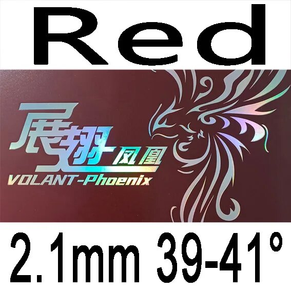 Резина для настольного тенниса Double Fish Volant Phoenix, красная, 2.1mm, H39-41