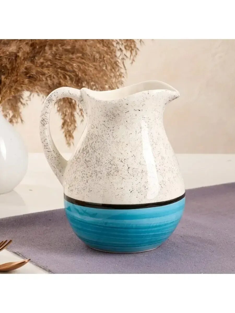 Кувшин "Персия", керамика, синий, 1.5 л, Иран