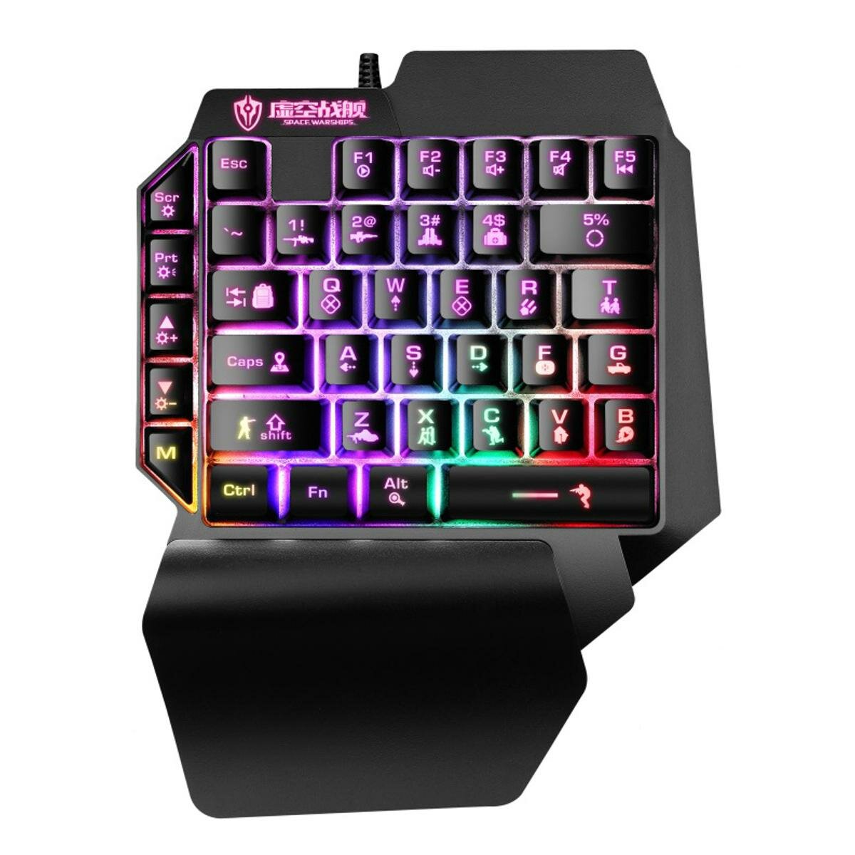 Yfashion ni aming Keyboard Mobile ablet One-handed Wired ame Keypad for LOL PUBG CF ame Colorful Backlight Keyboard amer