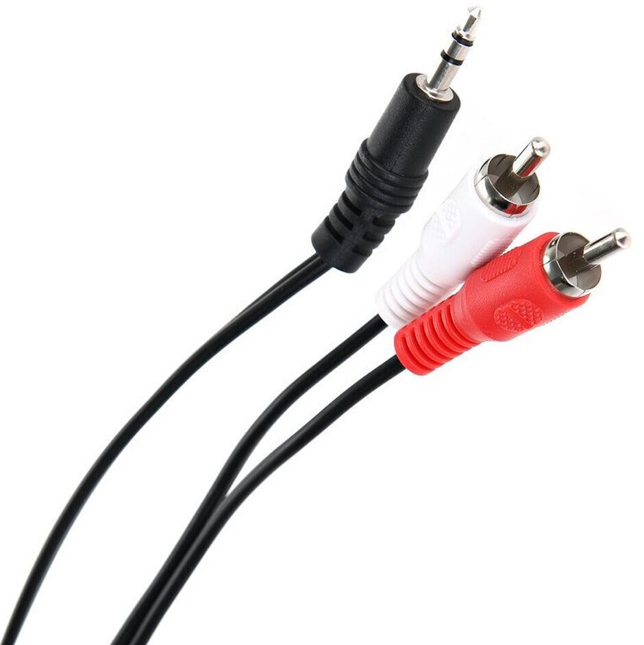 Кабель Jack 3,5mm(m) - 2xRCA(m) VCOM VAV7183, 5.0м, цвет: чёрный