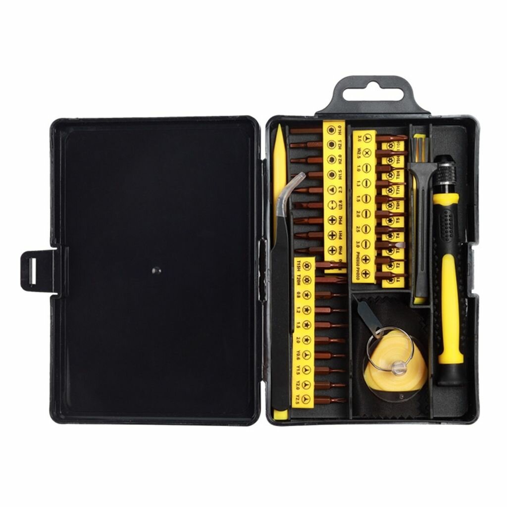 (1 комплект) Мульти S2 Инструменты Сталь 49 частей Комбинированный набор отверток -желтый