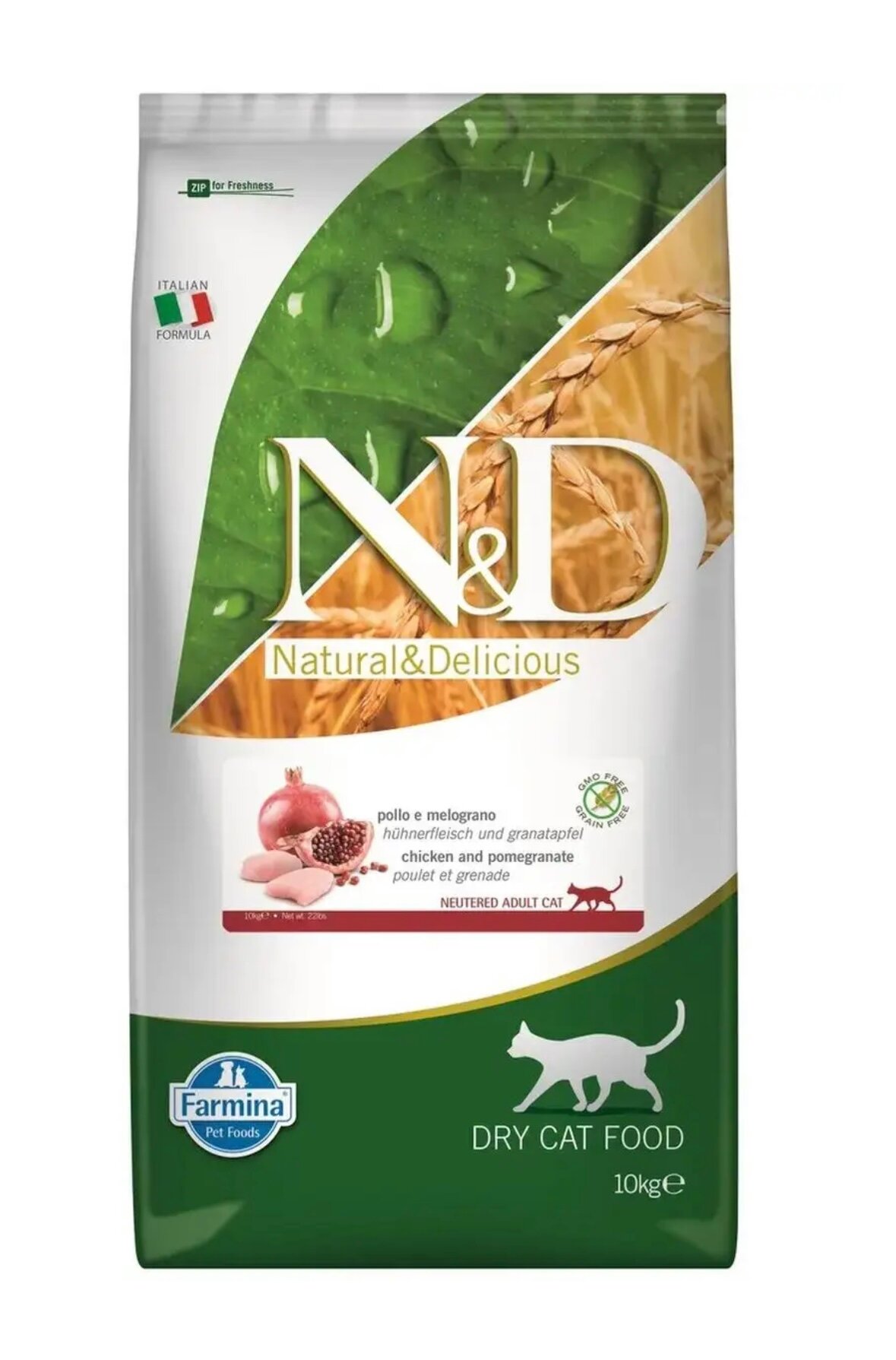 Сухой корм Farmina ND Prime Cat Chicken / Pomegranate Neutered для стерилизованных кошек и кастрированных котов с курицей и гранатом, 10кг