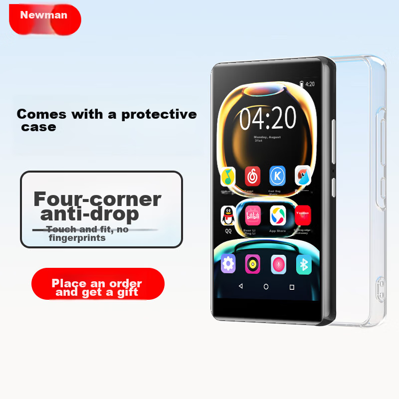 Newman A6 Smart MP3/MP4 WiFi Internet-Enabled MP5 Lossless Music Player Portable Bluetooth Speaker for Online Music, E-Book, Video Streaming 96GB Android 9.0