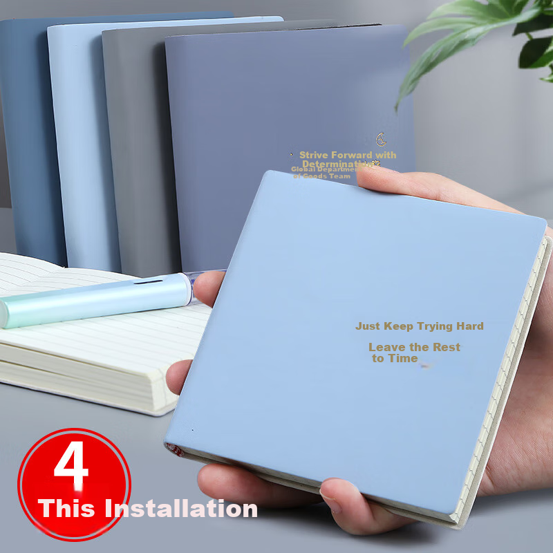 Jiaranheng 4-Pack Pocket Museum Stamp Notebook Travel Check-in Mini Notepad Square Notebook Portable Journal Blank Notebook Memo Diary Customized