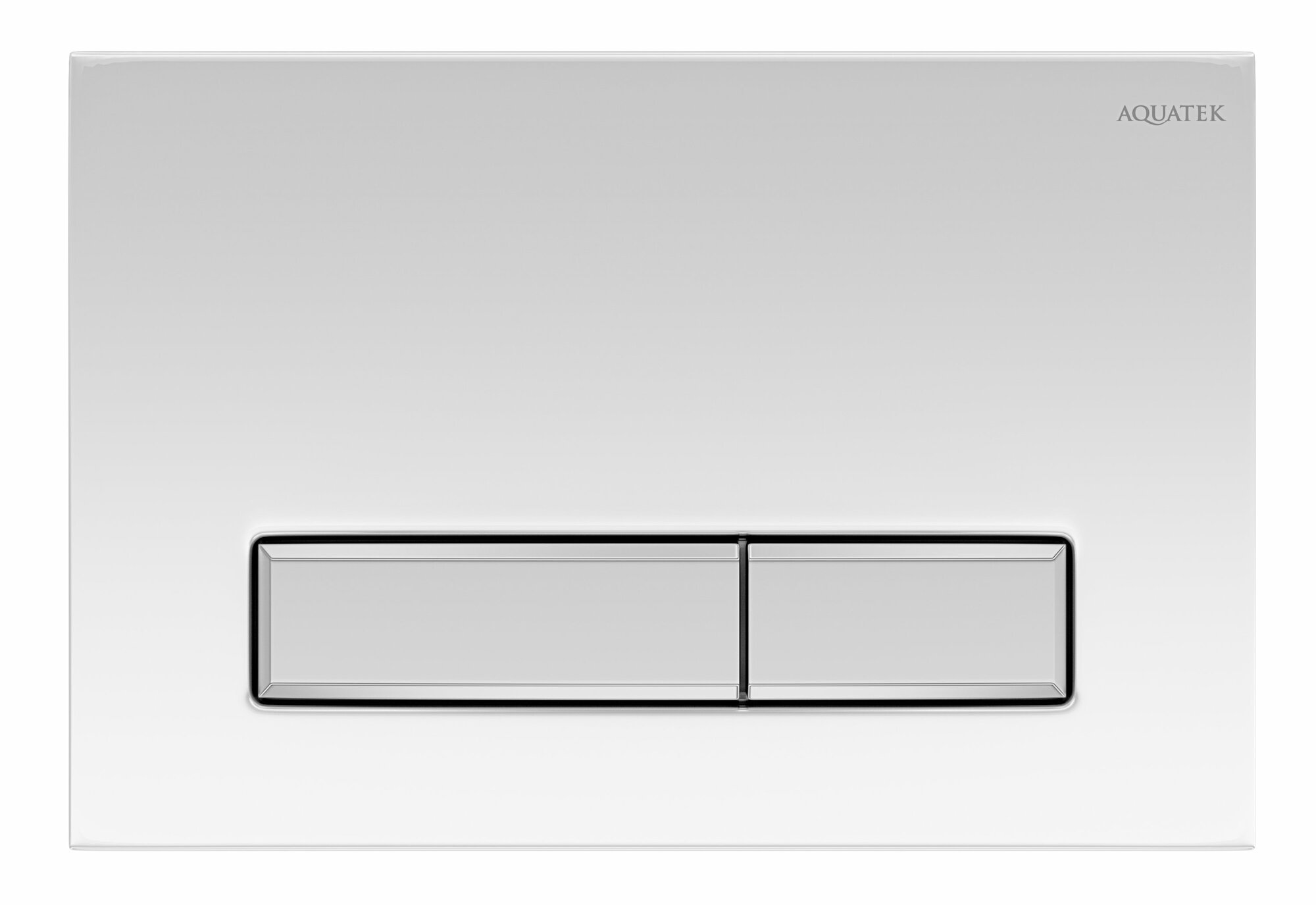 Панель смыва Aquatek Slim, клавиши прямоугольные хром, белый глянцевый KDI-0000030