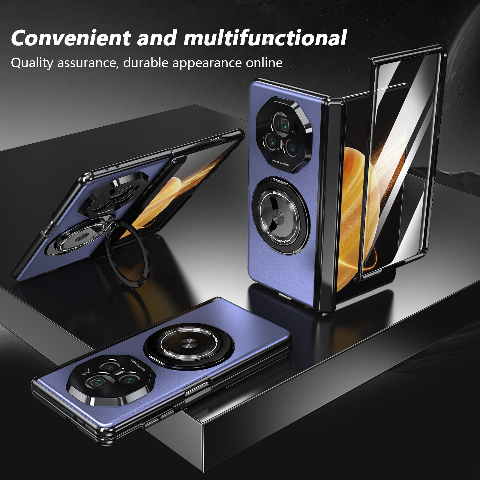 Подходит для Honor Magic V3 / Хонор Меджик V3 Чехол для смартфона Кронштейн вращения, Высокая четкость с передней пленкой из закаленного стекла, Меджик V3