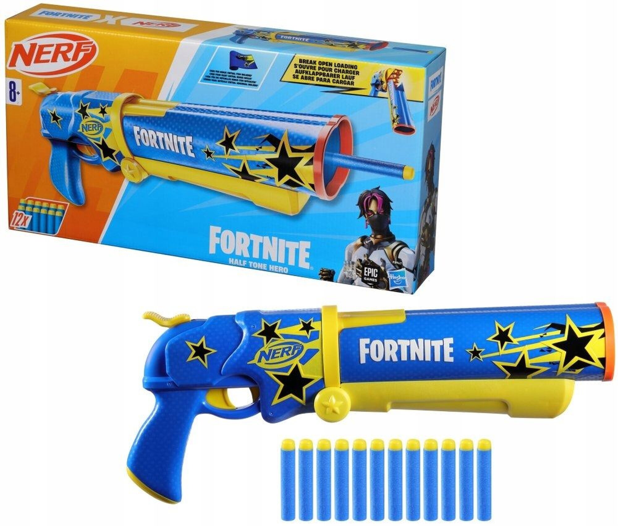 Игрушечное оружие Hasbro Nerf Elite - FORTNITE Half Tone Hero Blaster + Darts - Нерф F8947