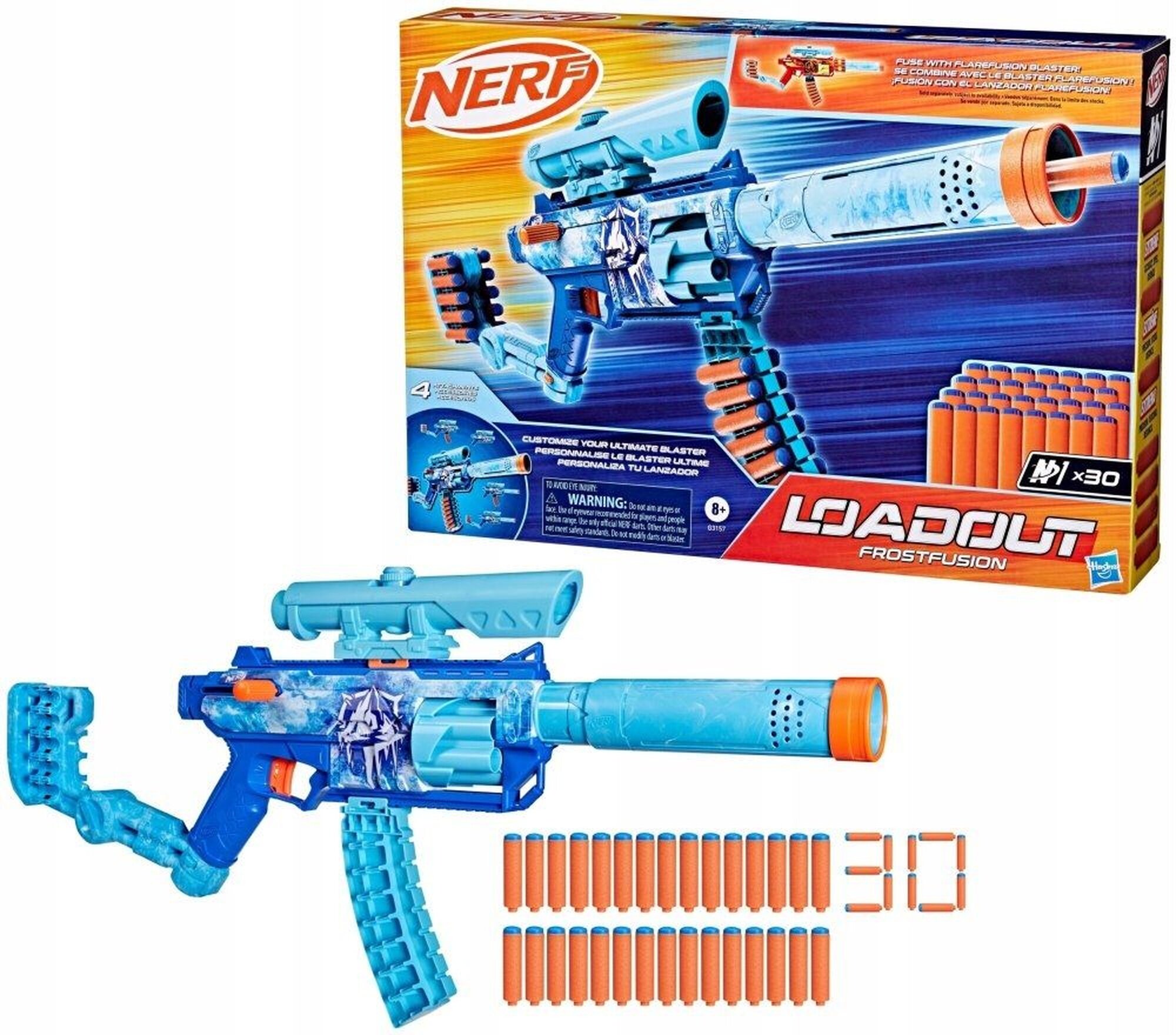 Игрушечное оружие Hasbro Nerf Loadout - бластер FROSTFUSION + 30 стрел - Нерф G3157