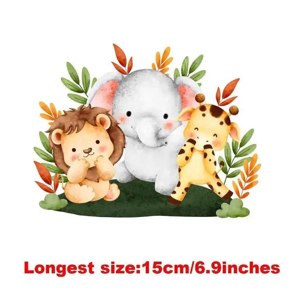 Детские термопереносные наклейки 15см Луна Лев Тигр YTH0367-6