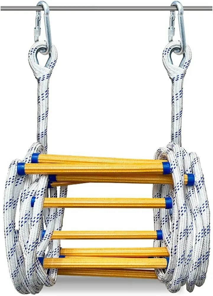 Тяжелая веревочная лестница спасательная, пожарная мягкая лестница, нескользящая смола, альпинистская пряжка