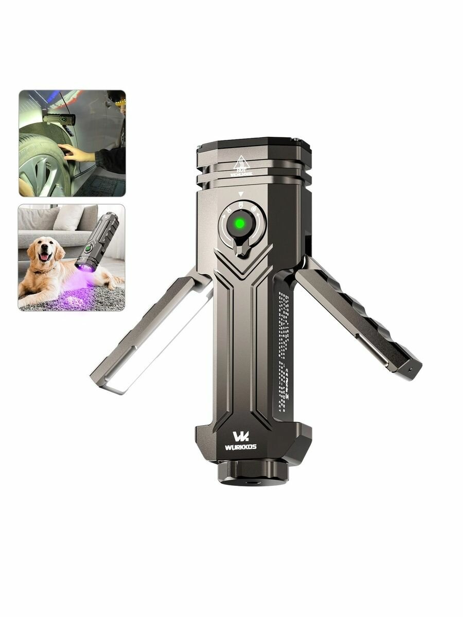 Wurkkos HD02 3200 люмен SFT40.2 Теплый белый 3000K-Холодный белый 6000K С поворотным датчиком Холла и сенсорным переключателем Многорежимный перезаряжаемый фонарь Type-C