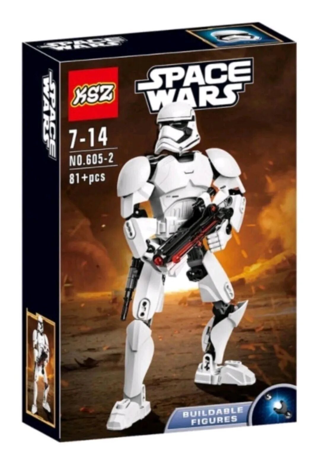 Конструктор/ Звездные войны/ Фигура Штурмовик Первого Ордена/ 81 деталеь/ 605-2/Подарок для мальчика