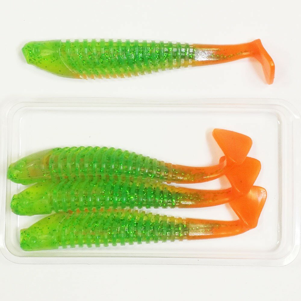 Мягкая приманка Boroda Baits YAKUDZA 110 mm зеленый/ярко-оранжевый (Green/Fire Orange)