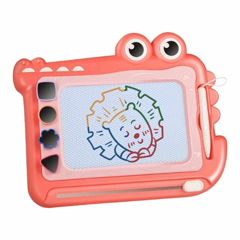 Волшебная доска для рисования для детей 2, 3, 4, 5 лет, образовательная игрушка, портативный магнитный планшет для рисования, дорожный размер, Розовый