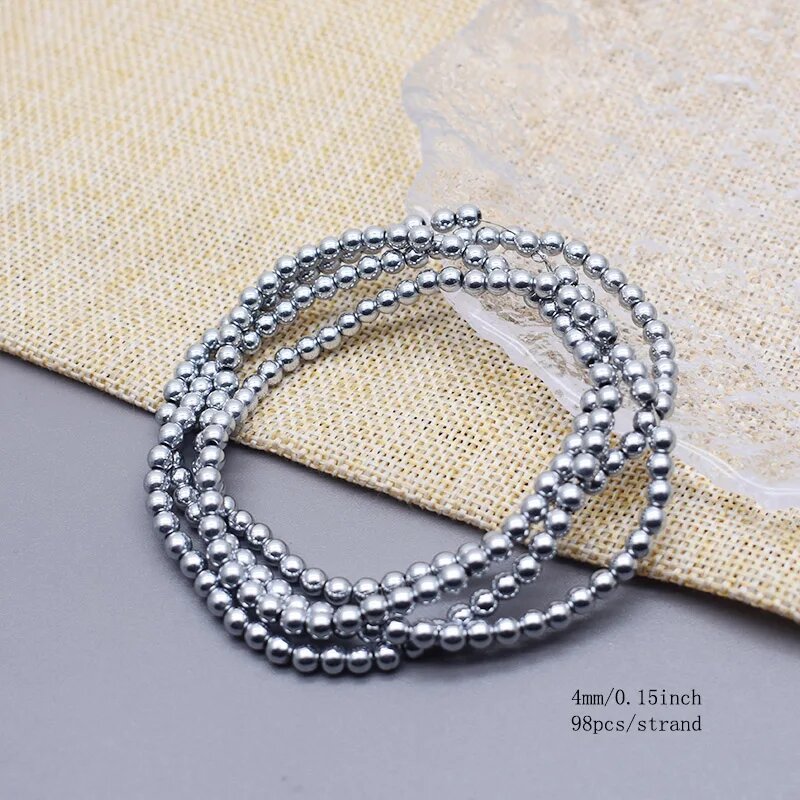 Бусины из гематита серебристого цвета YanQi B1